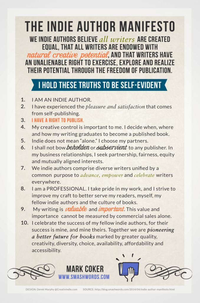 Indie Author Manifesto: 10 Indie Author Principles | Where Writers Win